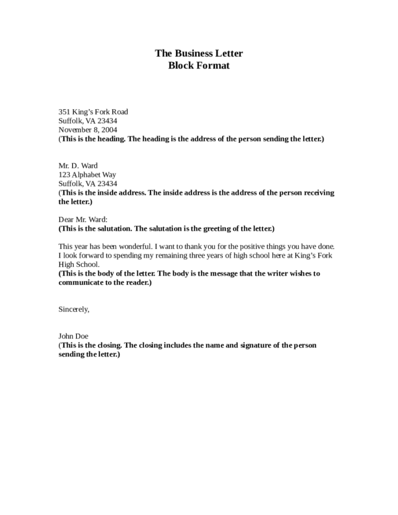 2020 Block Letter Format – Fillable, Printable Pdf & Forms throughout ...