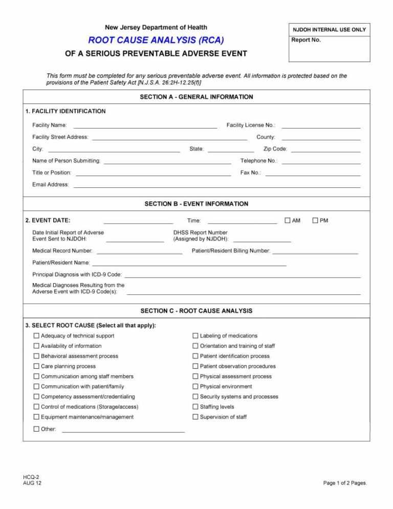 40+ Effective Root Cause Analysis Templates, Forms & Examples with ...