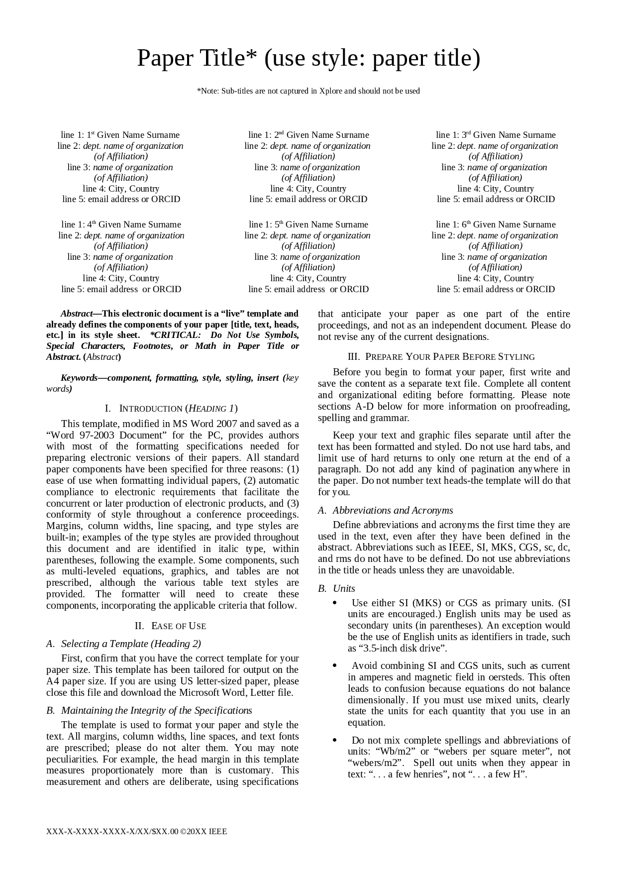 Ieee Format For Report Docsity Within Ieee Template Word 2007 Great 