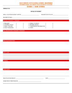 Security Investigation Report – within Security Audit Report Template ...